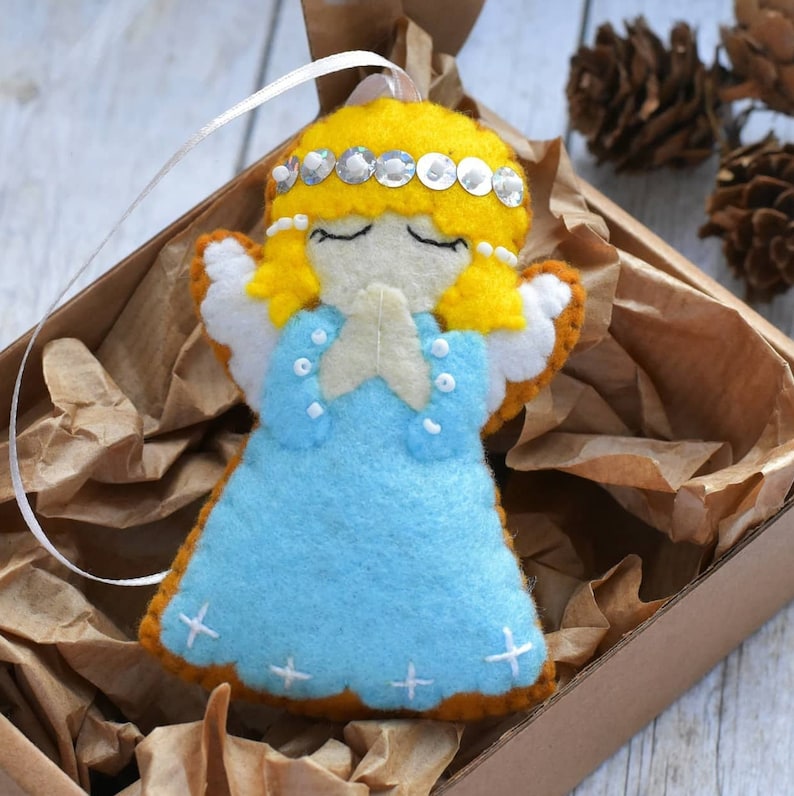 Felt Christmas Ornament Angel Felt Angel Gingerbread Angel Christmas ...