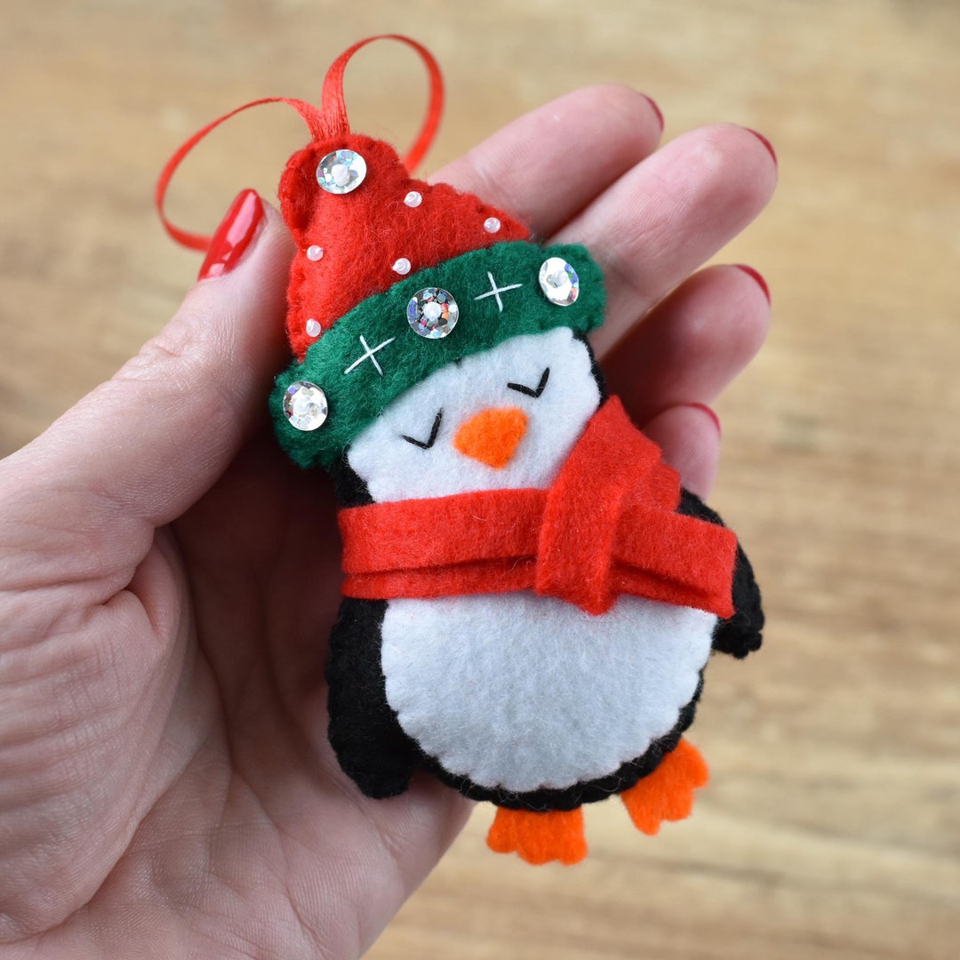 Felt Penguin Christmas Ornament, Handmade Holiday Decor - Etsy