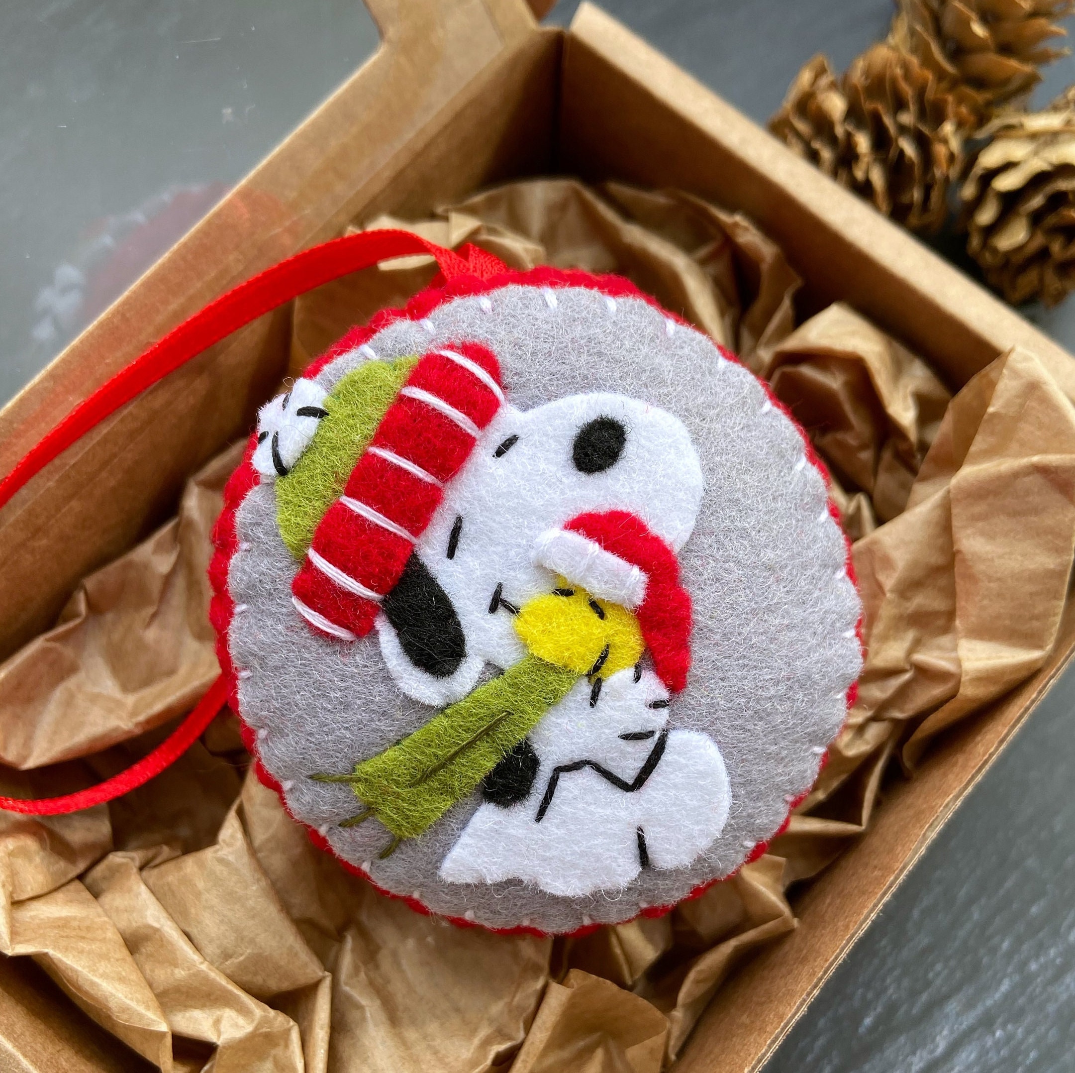 Snoopy Christmas Felt Ornament Christmas Decorations Snoopy - Etsy