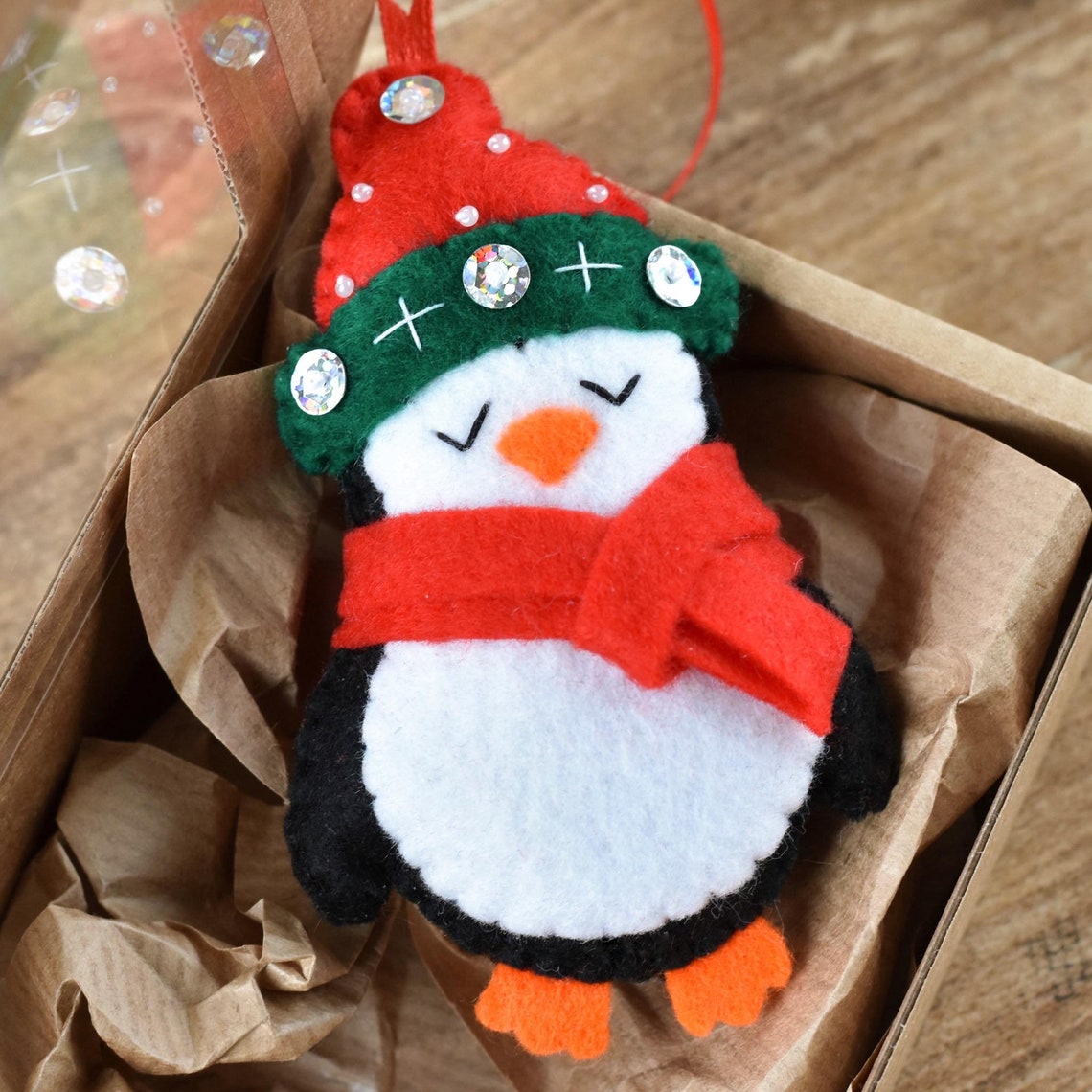 Penguin Christmas Decorations Felt Christmas Ornament Felt - Etsy
