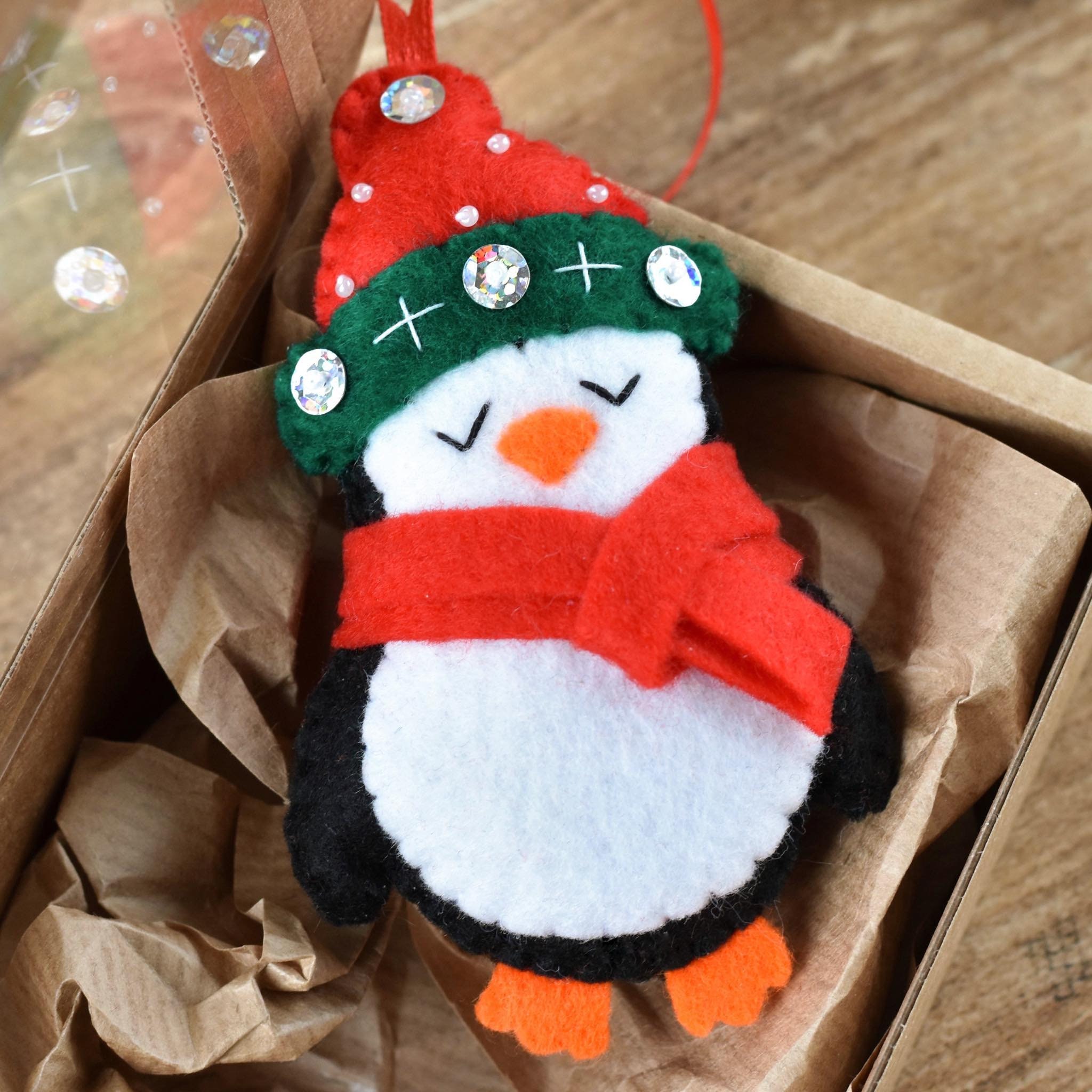 Felt Penguin Christmas Ornament, Handmade Holiday Decor - Etsy