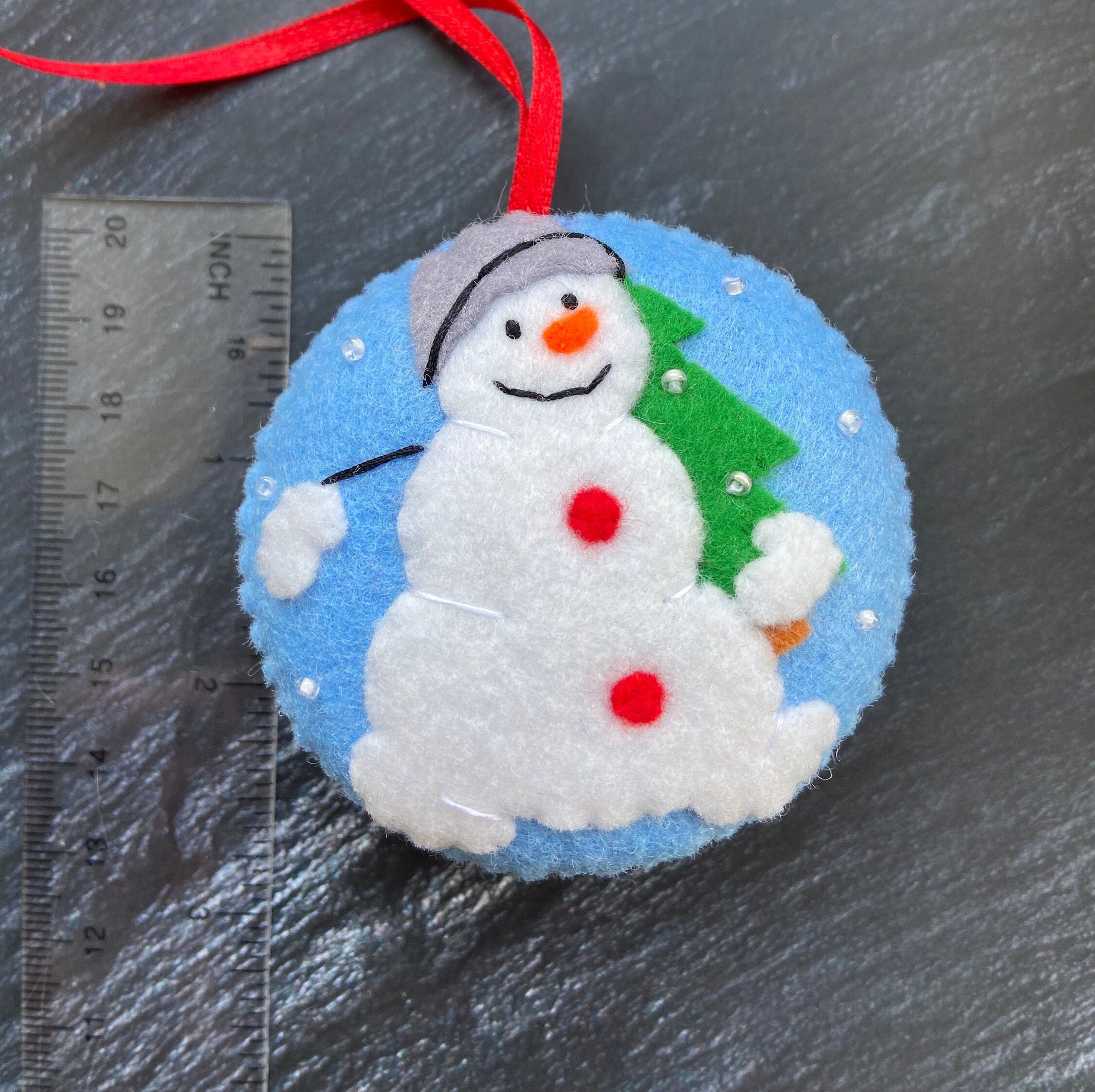 Snowman Christmas Ornament Felt Christmas Decorations Felt | Etsy