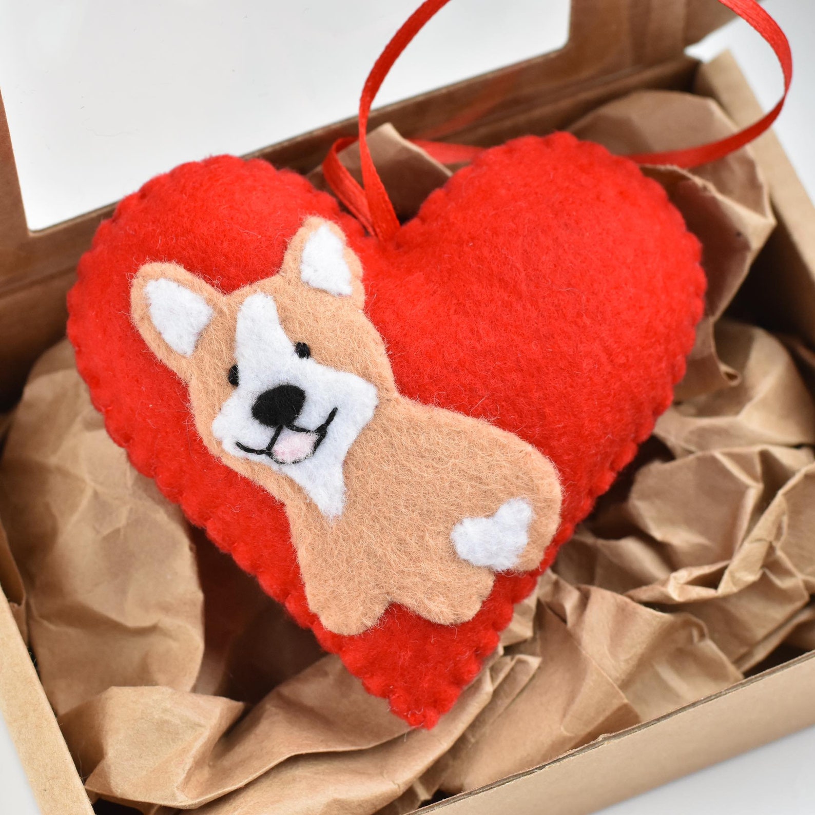 Corgi Felt Corgi Dog Ornament Felt Christmas Ornament - Etsy
