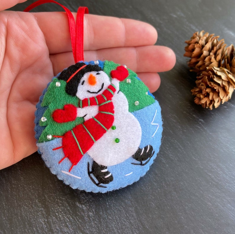 Felt Snowman Ornament Christmas Decorations Felt Christmas - Etsy