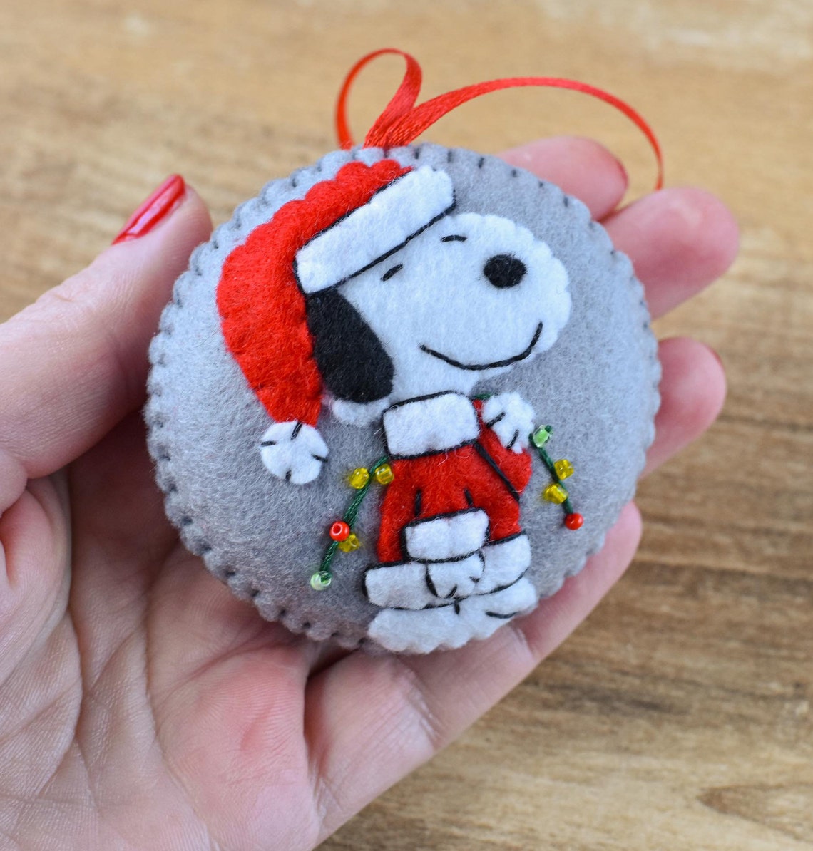 Snoopy Christmas Felt Christmas Decorations Christmas Ornament | Etsy