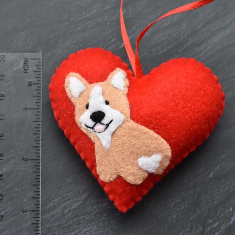 Corgi Felt Corgi Dog Ornament Felt Christmas Ornament - Etsy