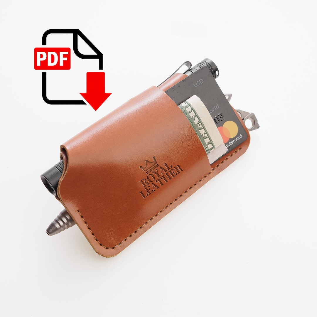 PDF Pattern Minimalist EDC Wallet Organizer Template - Leather Pocket ...