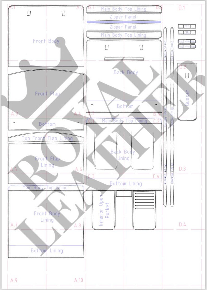 Leather Briefcase Pattern: DIY Office Messenger Bag Template (PDF) - Etsy