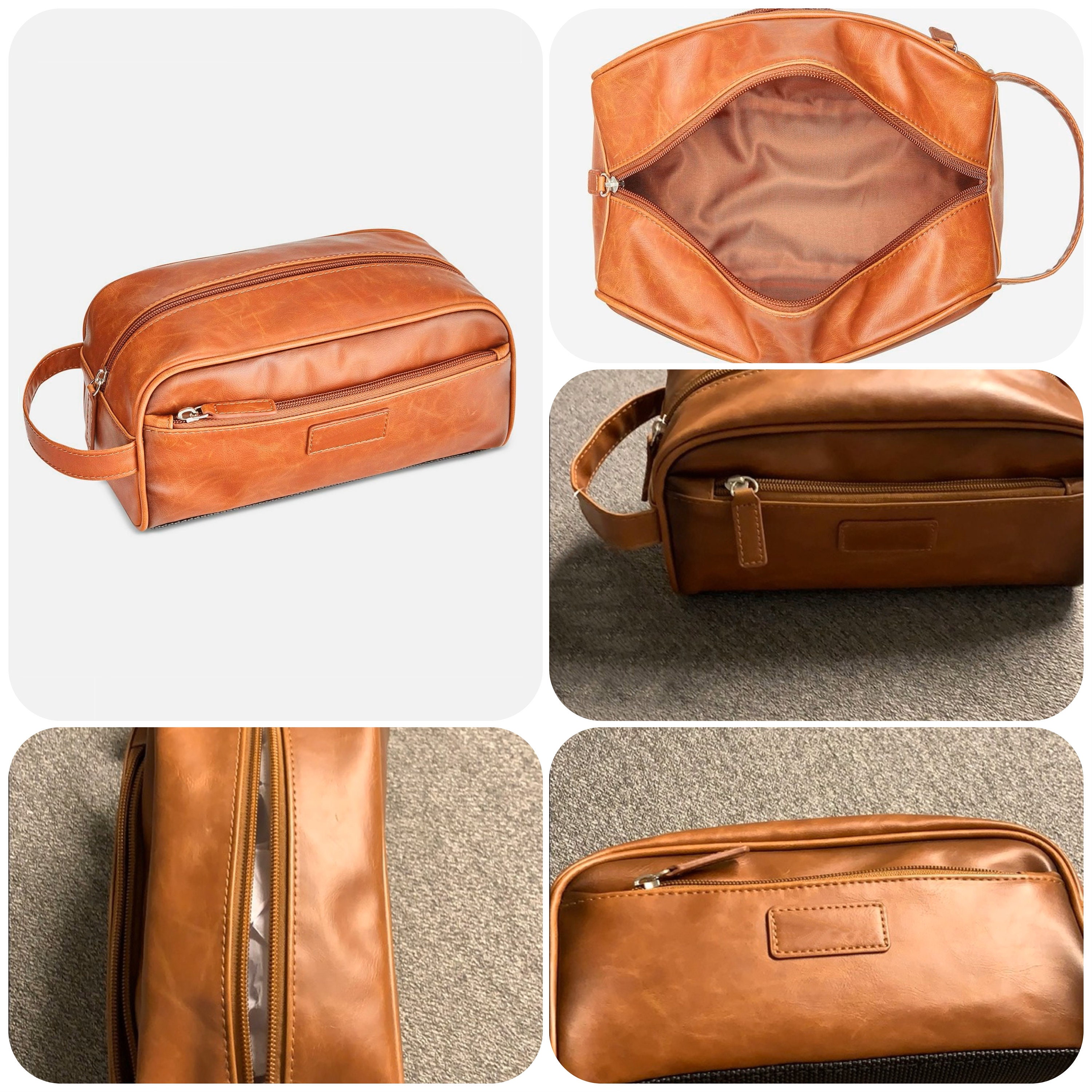 PDF & DXF Leather Toiletry Bag Pattern: Dopp Kit Template for Laser ...