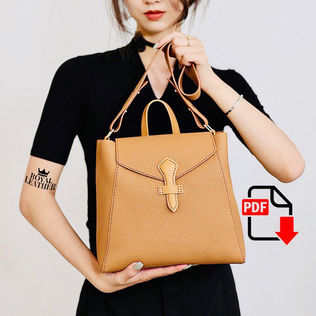 Leather Backpack Sewing Pattern: Convertible Tote Bag Template (PDF ...