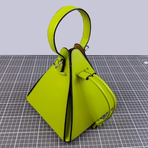 PDF & DXF Pattern Crossbody Bucket Bag Template Pyramid Shoulder ...
