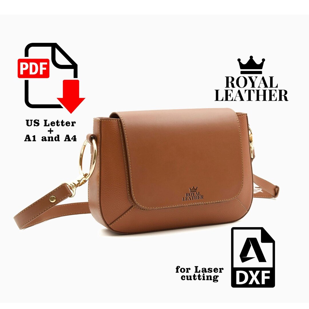 Leather Shoulder Bag Pattern: Shell Style Handbag Template (DXF, PDF ...