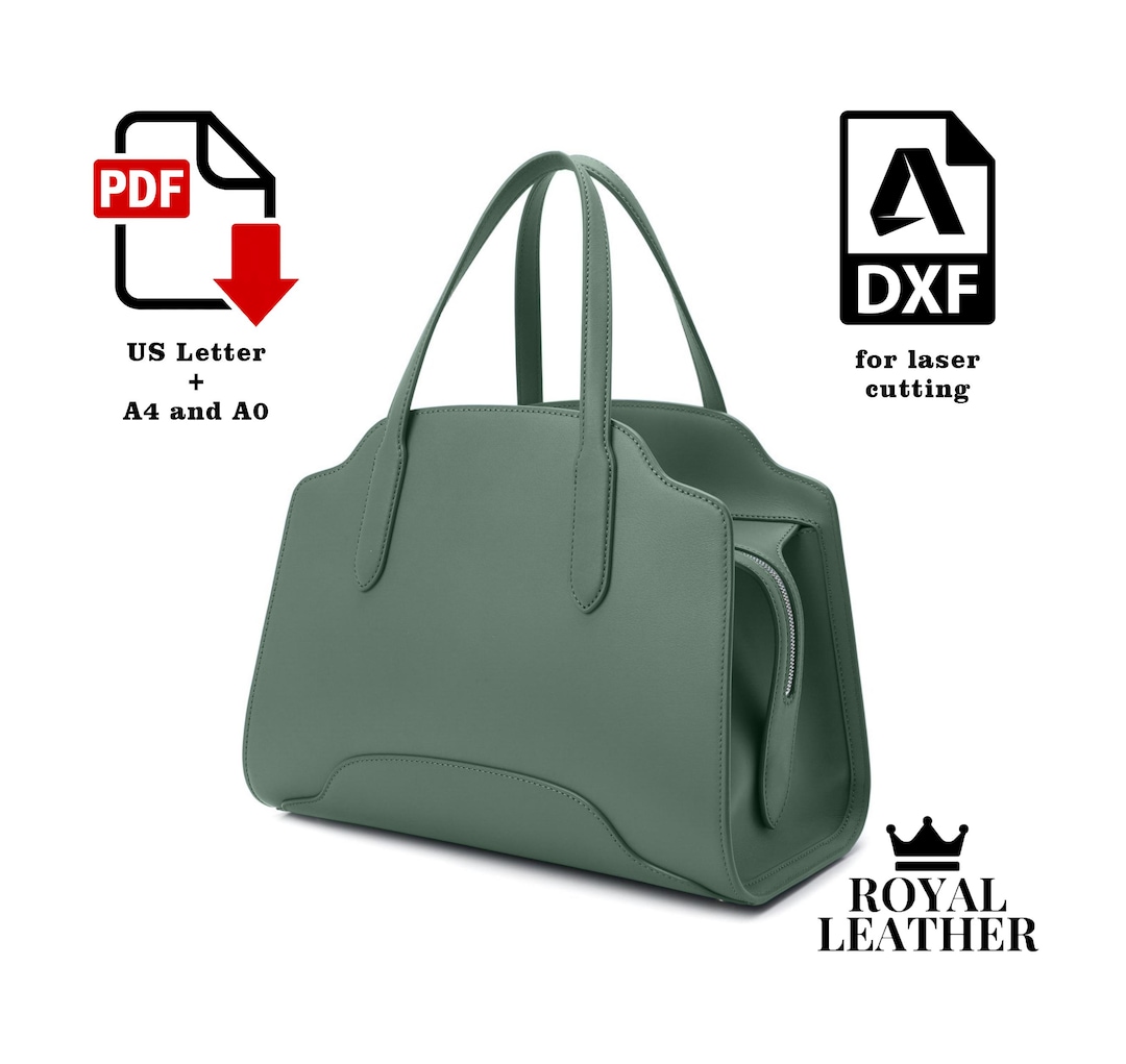PDF and DXF Pattern Tote Bag Shoulder Strap Template Female Leather ...