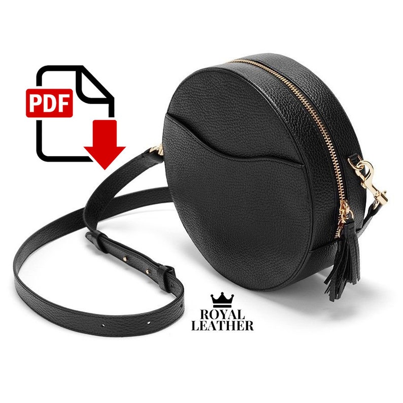 Round Leather Crossbody Bag Template: DIY Circle Purse Pattern (PDF ...