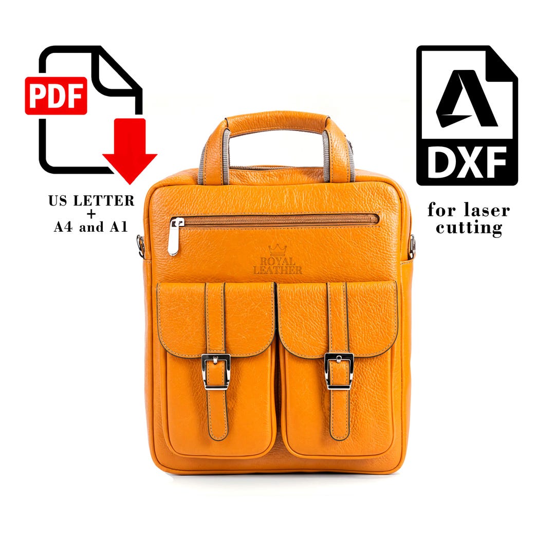 Leather Briefcase Pattern: DIY Messenger Bag Template (PDF & DXF) - Etsy
