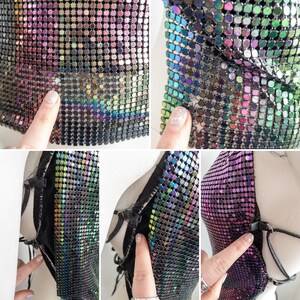 Vintage 80s Oil Slick Chainmail Top, Iridescent, Beetle Colours ...