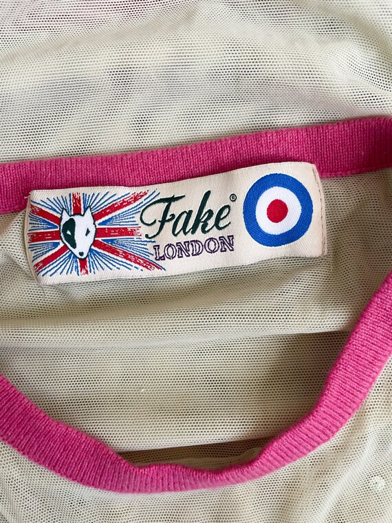 Y2K Fake London Genius Top, Short Sleeves, Sequinned,… - Gem