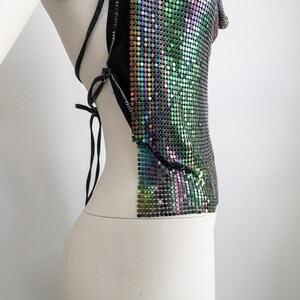 Vintage 80s Oil Slick Chainmail Top, Iridescent, Beetle Colours ...