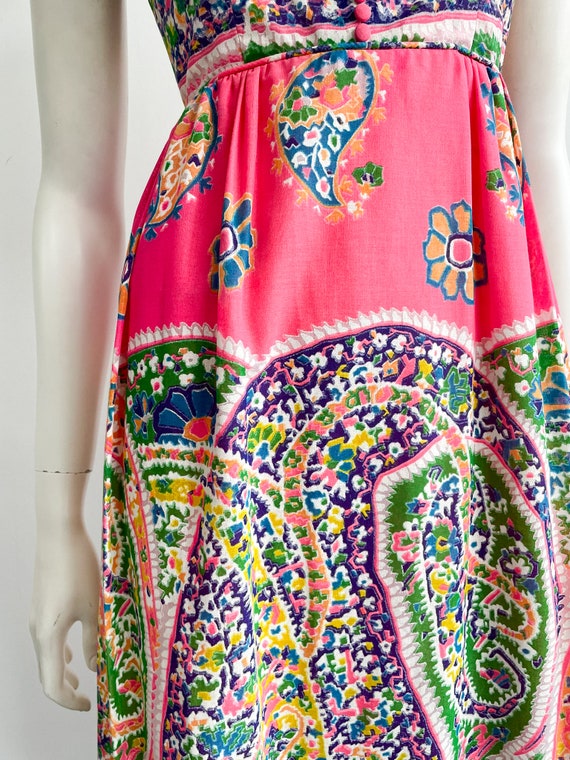 Vintage 70s Jean Allen Maxi Dress: Psychedelic Paisle… - Gem