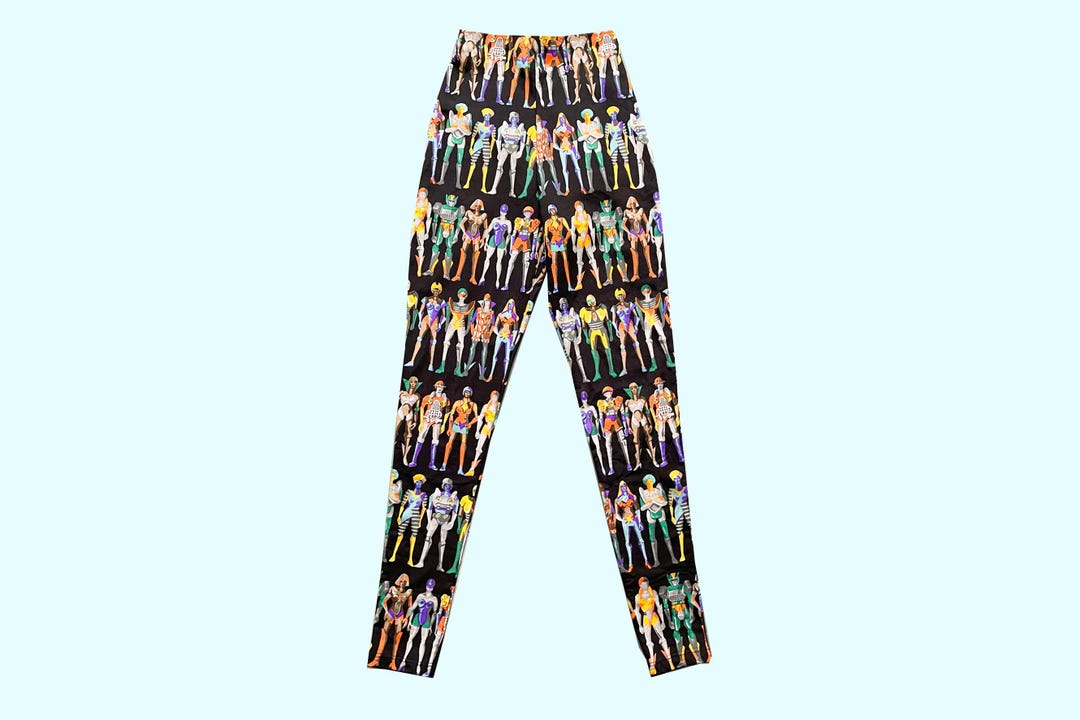 Y2K Irie Action Figure High Rise Leggings, Unusual Quirky Print ...