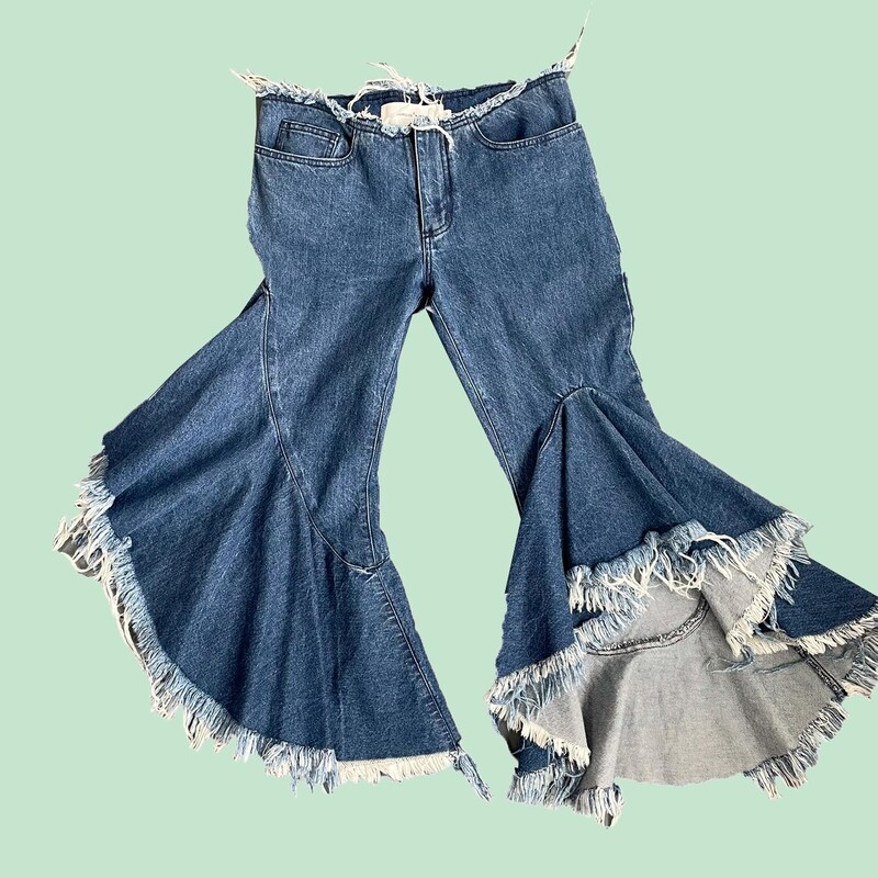 Ruffled Jeans - Etsy UK