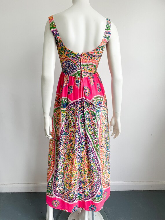 Vintage 70s Jean Allen Maxi Dress: Psychedelic Paisle… - Gem