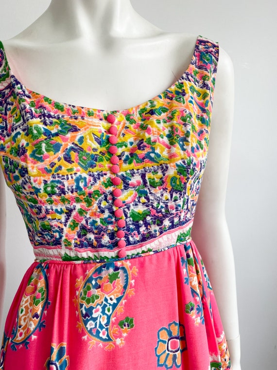 Vintage 70s Jean Allen Maxi Dress: Psychedelic Paisle… - Gem