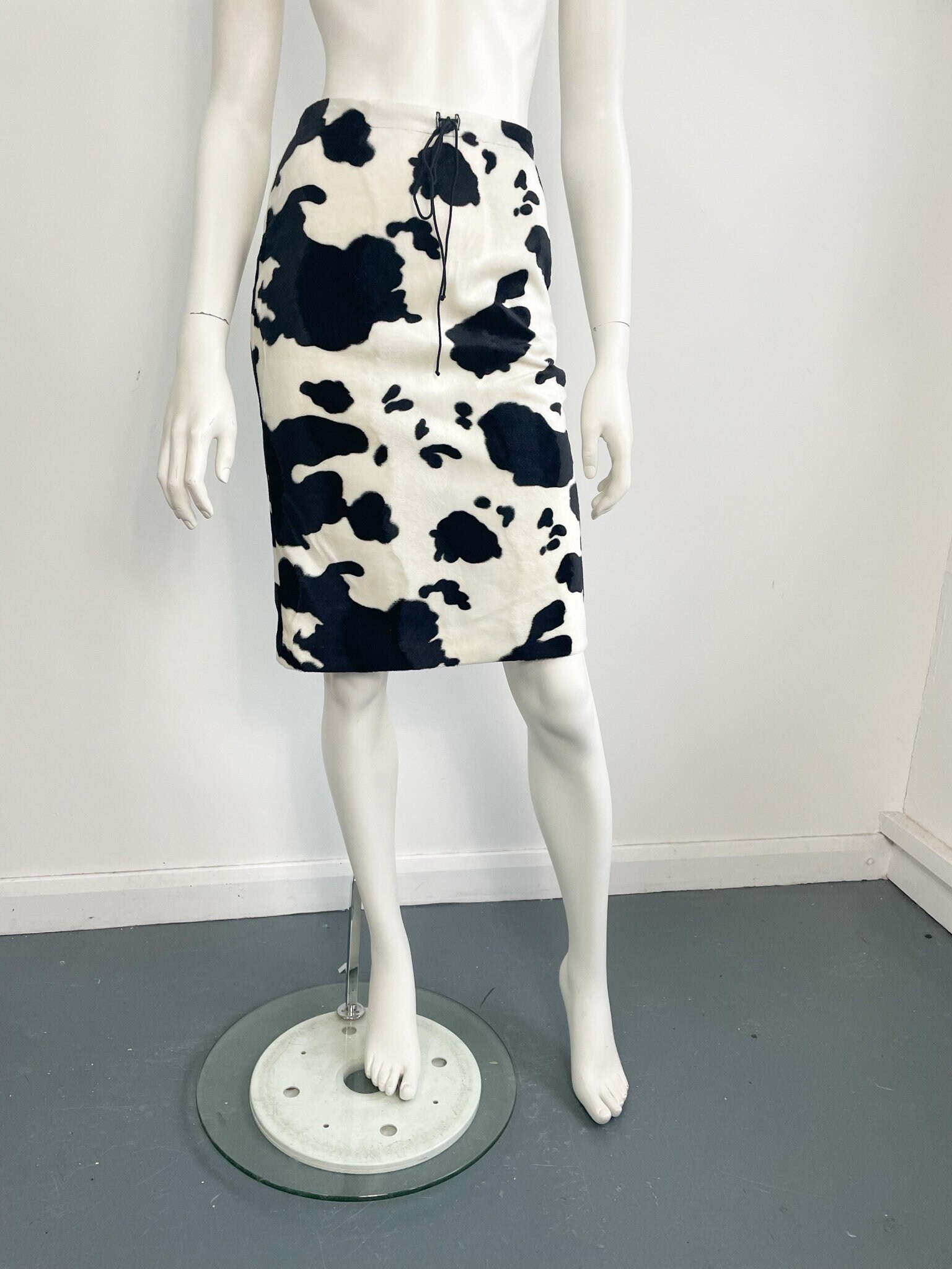 Betsey Johnson Cow Print Faux Fur Pencil Skirt - the Nanny Iconic 90s ...