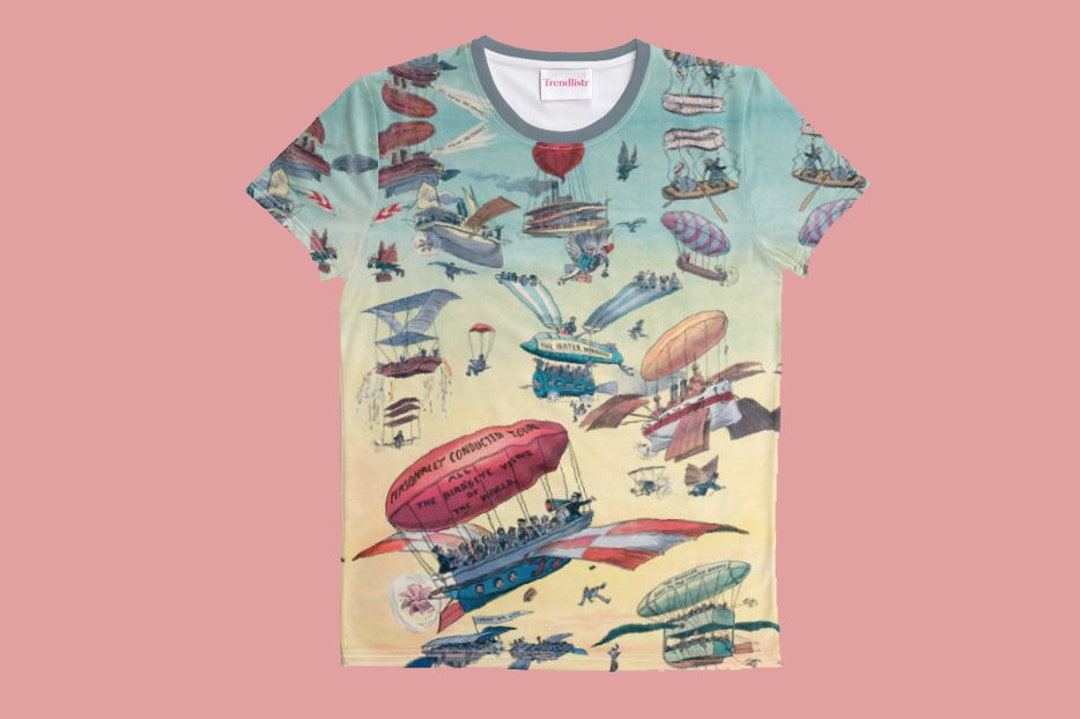 Victorian Flying Machines T-shirt, Blimps, Aviation, Planes, All Over ...