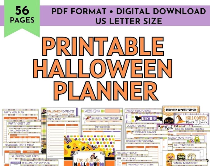 Halloween Planner Printable, Halloween Party Planning Kit, Halloween ...
