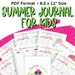 Kids Daily Journal Printable, Summer Journal for Kids, Kids Printable ...