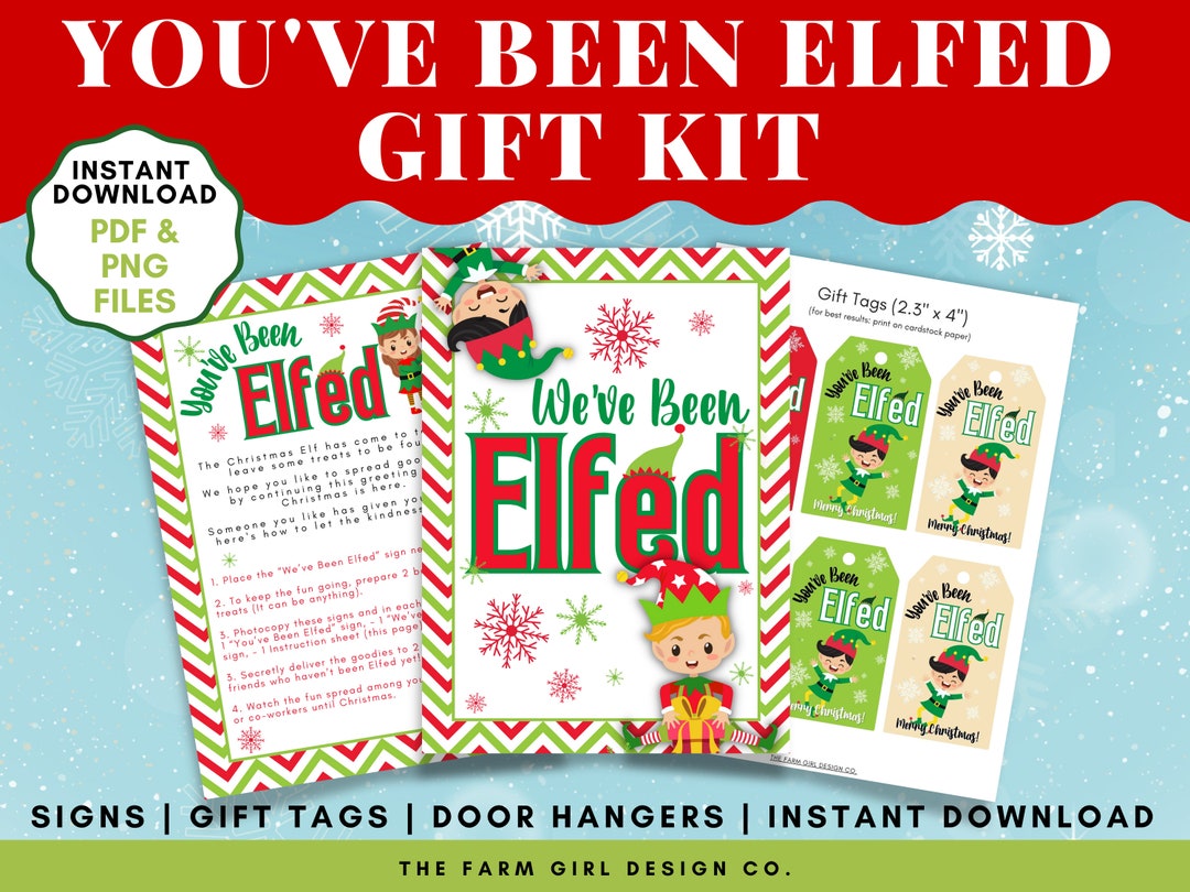 You've Been Elfed Christmas Game, Printable We've Been Elfed, Christmas ...