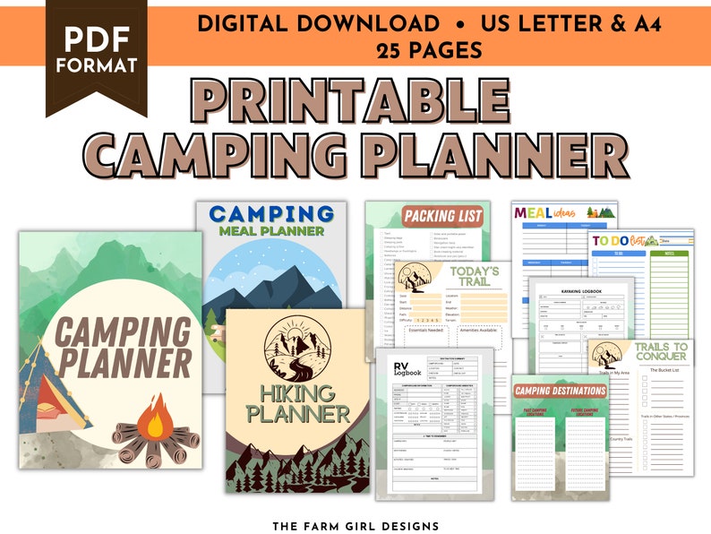 Camping Planner Printable Camping Journal RV Checklist - Etsy