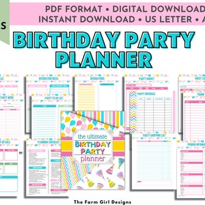 Birthday Party Planner Birthday Planner Event Planner - Etsy