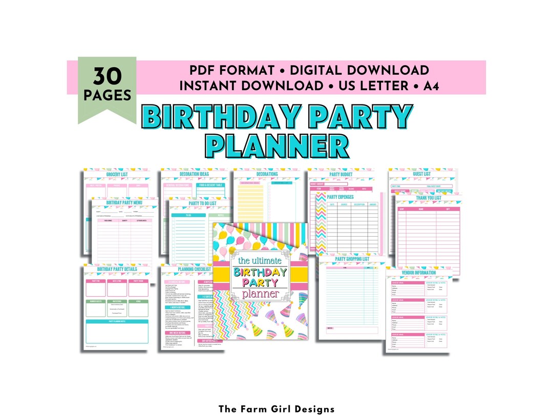 Birthday Party Planner, Birthday Planner, Event Planner, Birthday Party ...