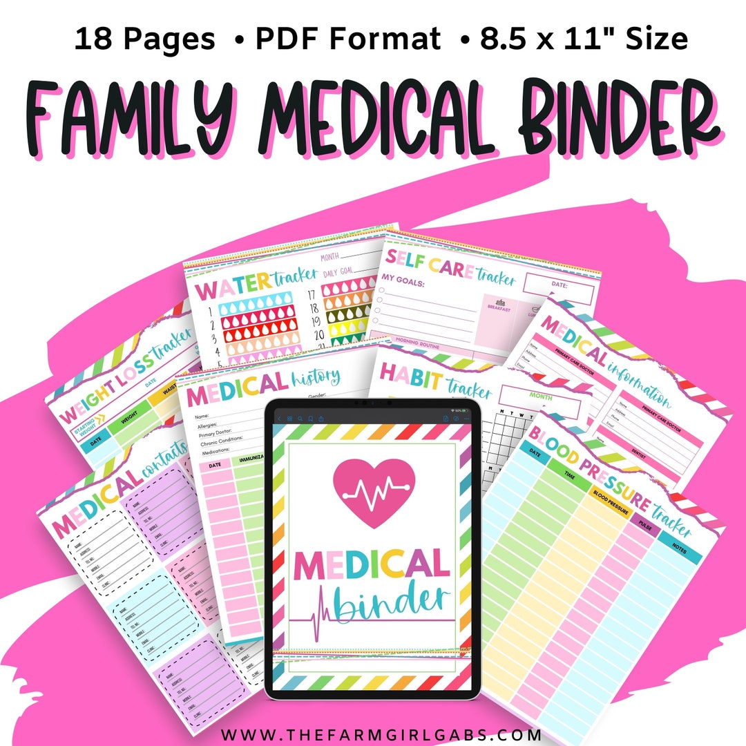 Printable Medical Binder| Health Care Planner | Health Care Organizer ...