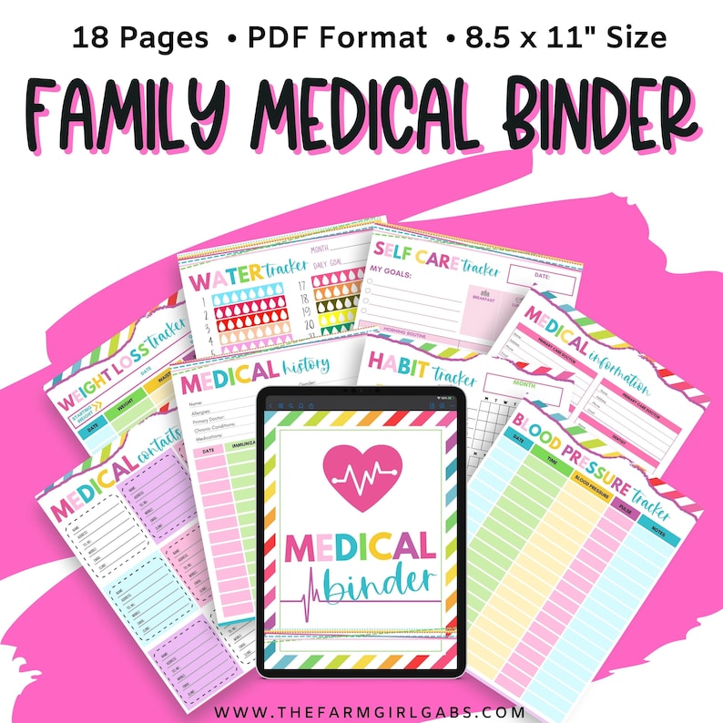 Printable Medical Binder| Health Care Planner | Health Care Organizer ...