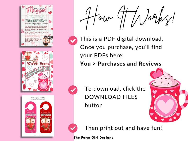 Printable You've Been Mugged Valentine Kit, I've Been Mugged Valentine ...