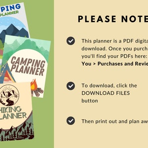 Camping Planner, Printable Camping Journal, RV Checklist, Printable ...
