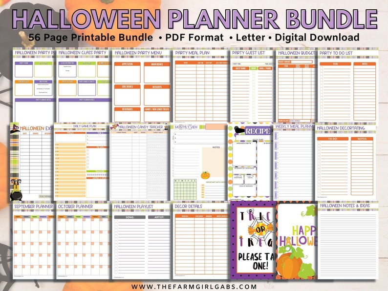 Halloween Planner Printable Halloween Party Planning Kit - Etsy