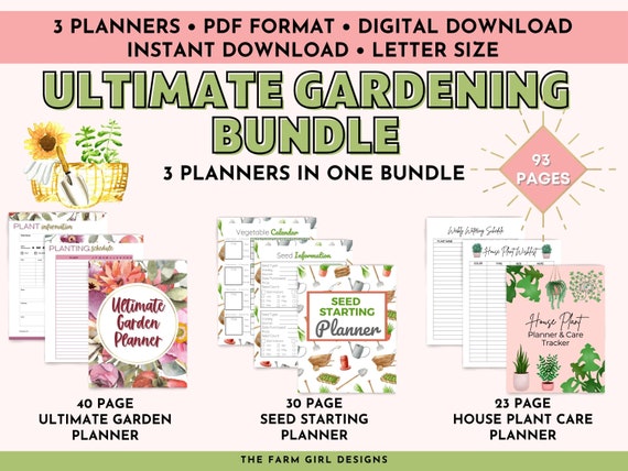 Garden Planner Printable Bundle Gardening Journal Seed | Etsy