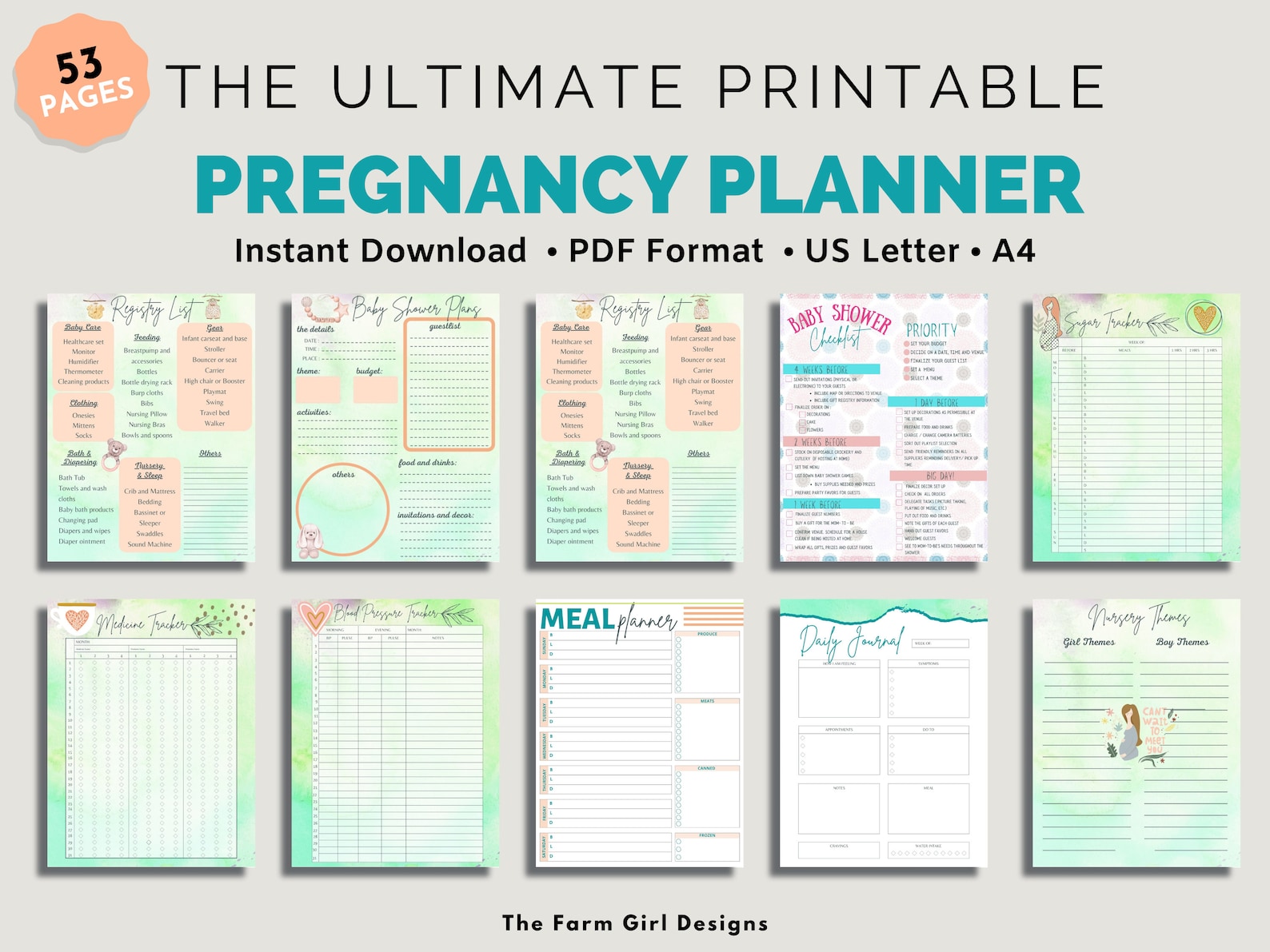 Printable Pregnancy Planner, Pregnancy Journal, Baby Planner, Pregnancy ...
