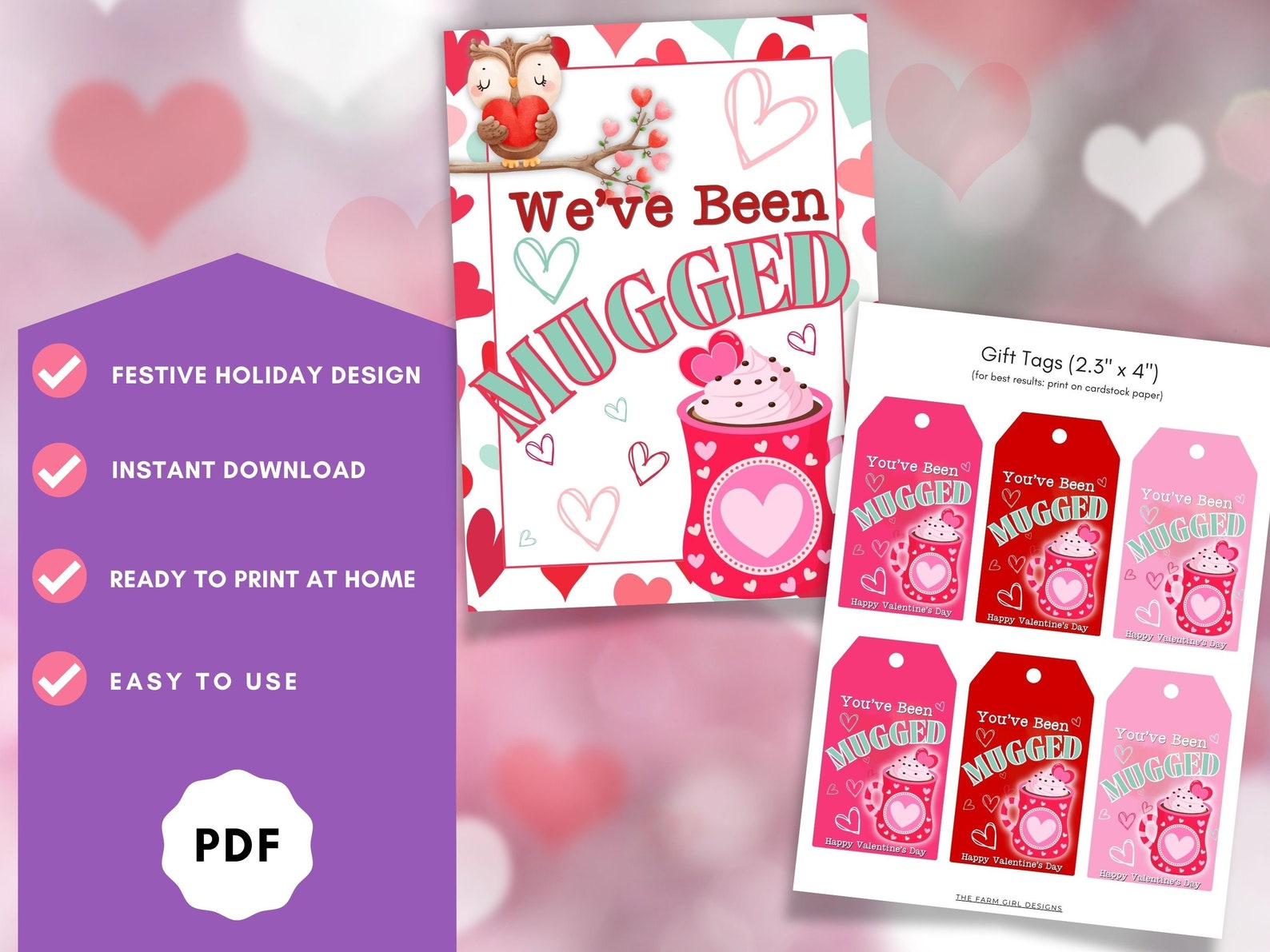 Printable You've Been Mugged Valentine Kit, I've Been Mugged Valentine ...