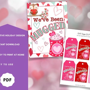 Printable You've Been Mugged Valentine Kit, I've Been Mugged Valentine ...