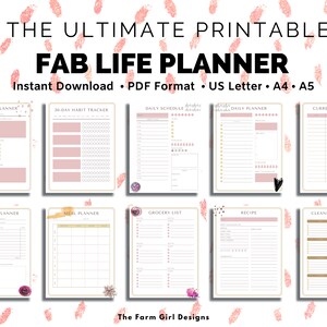 Fab Life Printable Planner, Printable Planner, Daily Planner, Goal ...