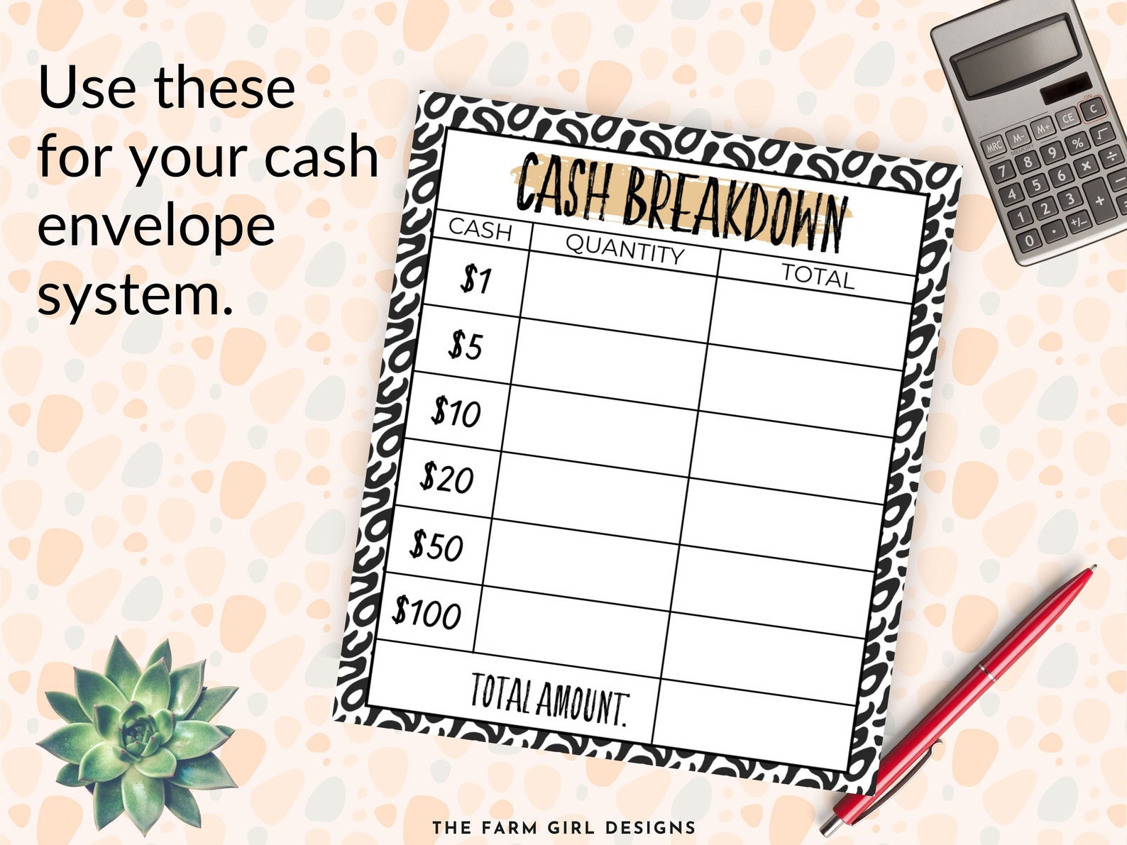 Printable Cash Breakdown Slips 12 Cash Teller Slips Cash - Etsy