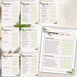 Self Care Checklist Bundle, Self Care Tracker, Self Care Challenge ...