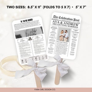 Newspaper Wedding Program Fan, Folded Newspaper Wedding Program ...