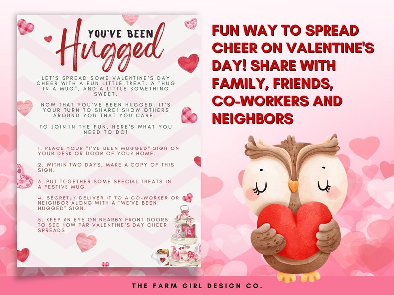 Printable We've Been Hugged Valentine Kit, I've Been Hugged Valentine's ...