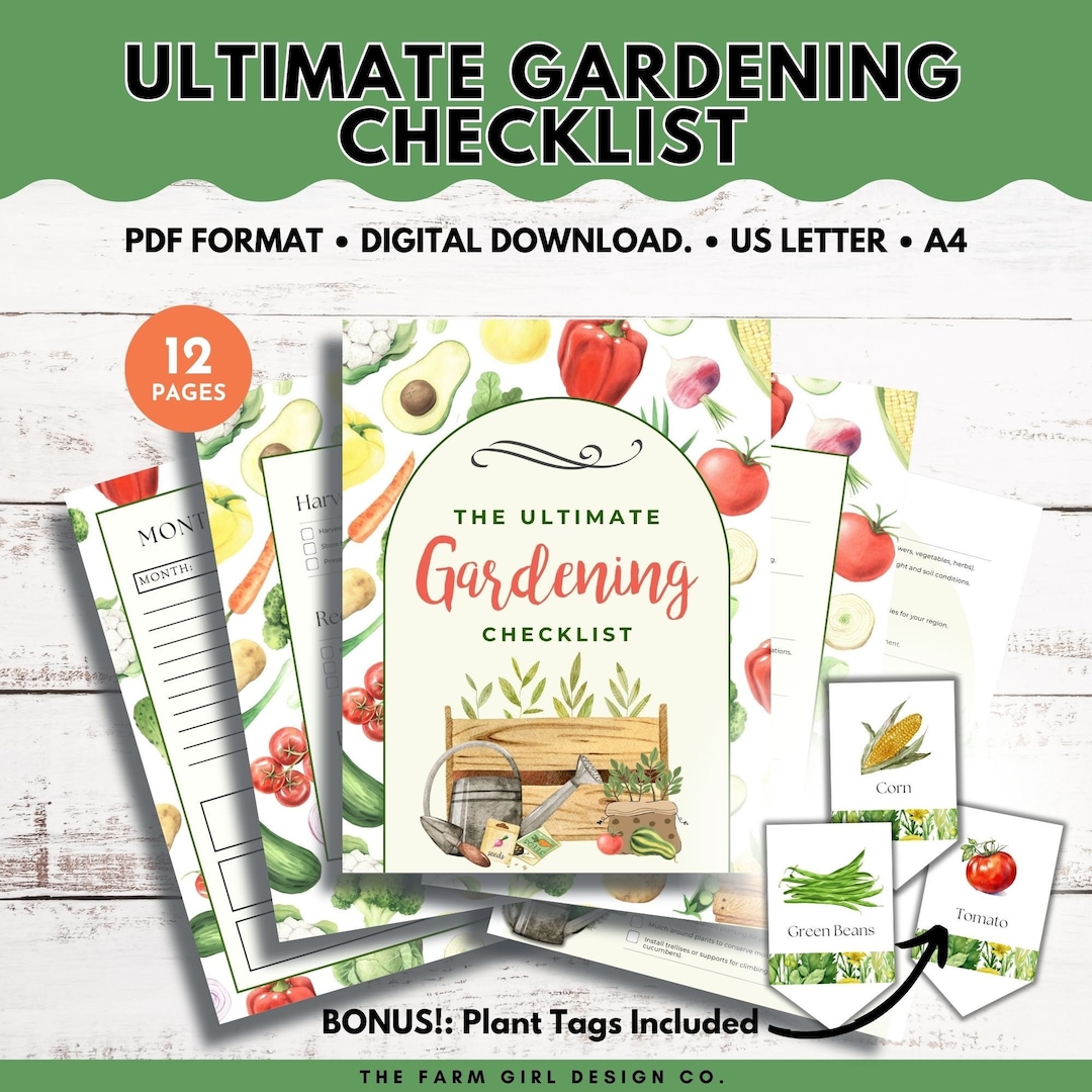 Gardening Checklist, Gardening Checklist and Planner, Garden Planner ...